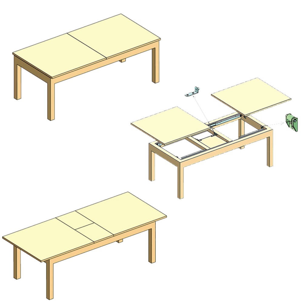 Double Wing Table Slide Mechanism | Hardware | Arcedior