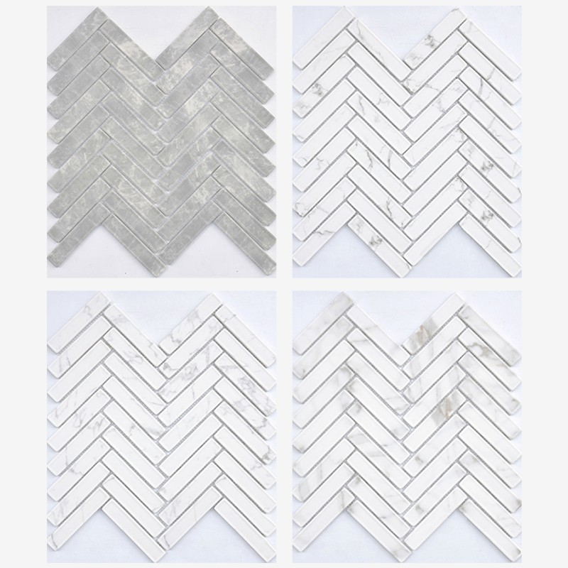 Embossed Brick Mosaic Herringbone Mounting | Mosaic | Arcedior