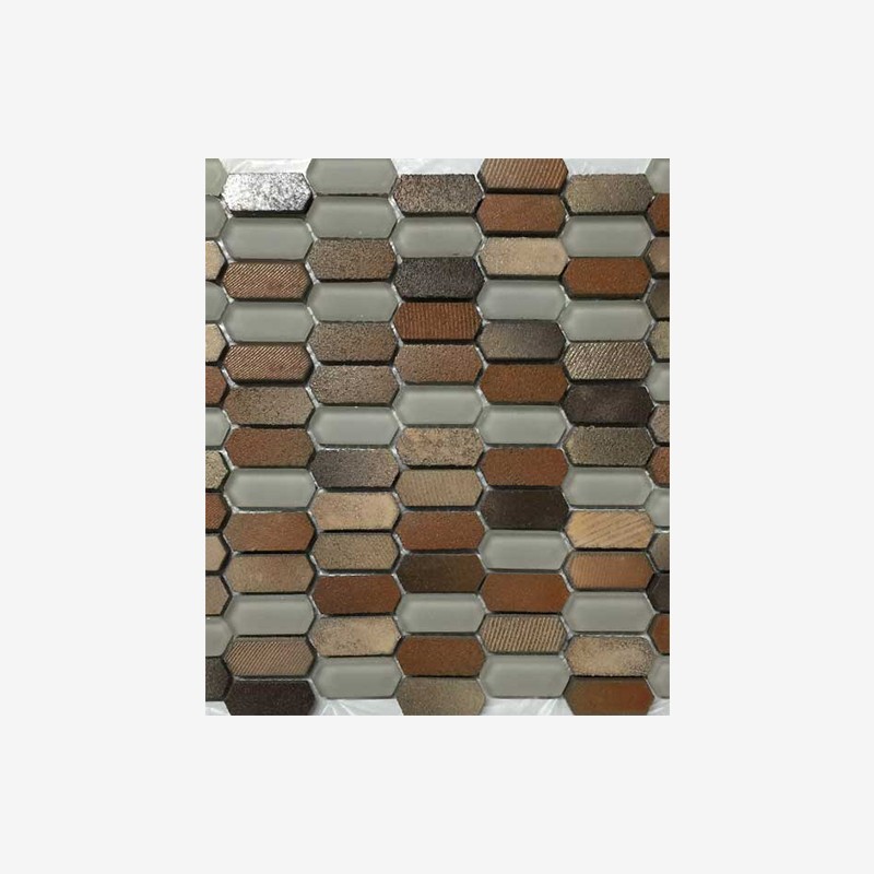 Glazed Basalt And Glass Mini Picket Mosaic | Marble | Arcedior