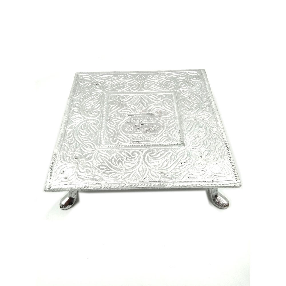 White Metal Stand Pooja Article L9.25" x W9.25" x H2.75" | Kapasi ...